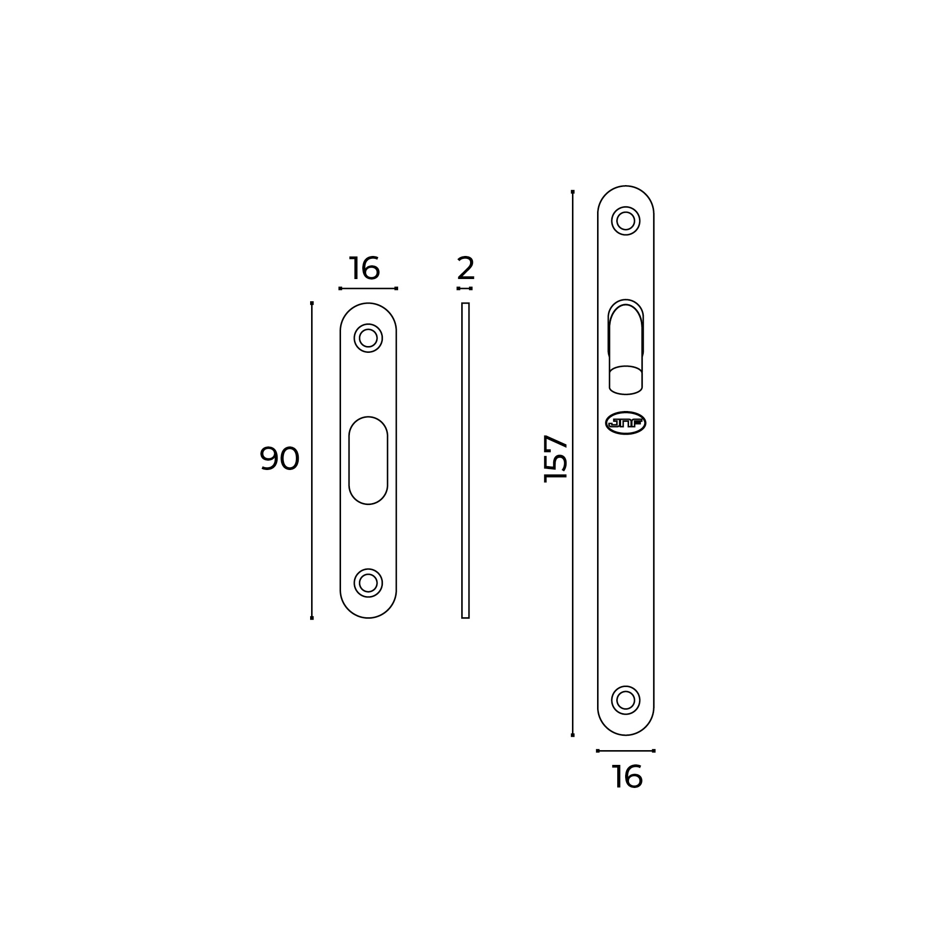 قفل للأبواب المنزلقة 20.938.BA الأنثراسيت الأسود | JNF